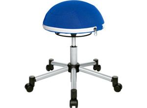 4014296196213 - Ergonomischer Bürohocker mit rollen Sitness HALF BALL blau mit Metallkreuz