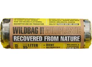 4270001030139 - Müllbeutel Wildplastic® WILDBAG Volumen 35 l Stärke 25 µm B 750 x H 570 mm zu 100 % recycelbar Recycling-LDPE transparent 15 Rollen à 12 Beutel