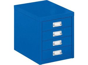 4250510917374 - Schubladenschrank DIN A4 mit 4 Schubladen 330 mm hoch enzianblau