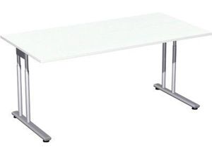 4038933477343 - Schreibtisch PALENQUE C-Fuß Rechteck B 1600 x T 800 x H 680-820 mm weiß