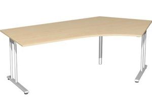 4038933430638 - Winkelschreibtisch 135° PALENQUE C-Fuß Winkel rechts B 2165 x T 800 1130 x H 720 mm Ahorn