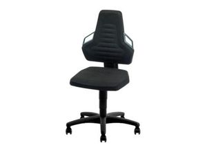 4016849641133 - Arbeitsdrehstuhl Rollen Stoff schwarz Griffe grau