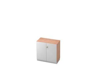 4032062110980 - Aktenschrank 2 OH B 800 x T 420 mm Nussbaum-Dekor silber