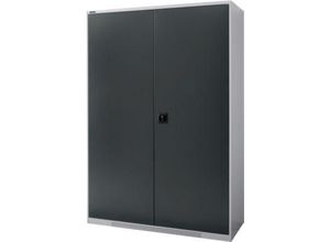 4051273791276 - Genius Flügeltürschrank FS 5 OH abschließbar 4 Fachböden bis 450 kg B 1343 mm Stahl weißaluminium RAL 9006 anthrazitgrau RAL 7016