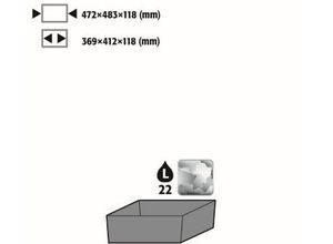 4250101140402 - Bodenauffangwanne Stawa-R für asecos Chemikalienschränke der CS und CX Serie Stahlblech B 472 x T 483 x H 118 mm 22 l