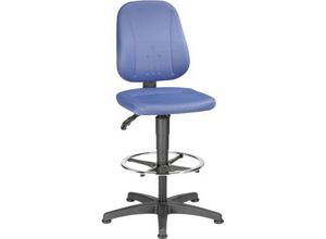 4016849546377 - Arbeitsstuhl 9651-CI02 Unitec 3 Sitzhöhe 580-850 mm mit Gleiter Stoff blau - Bimos