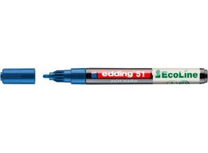 4057305072566 - Lackmarker 51 EcoLine Schreibfarbe Blau Rundspitze Strichstärke 1-2 mm mit Kappe wasserbasiert nachfüllbar 10 Stück
