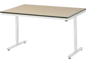 4040376062673 - Rau Arbeitstisch Adlatus elektrisch höhenverstellbar 22 mm MDF-Platte bis 150 kg B 1500 x T 1000 x H 720-1120 mm braun lichtgrau