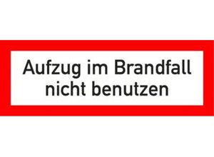 4060081000869 - moedel Hinweiszeichen „Aufzug im Brandfall nicht benutzen“ nach VDI 6017 Folie selbstklebend B 148 x H 52 mm