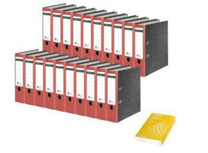 4014481095734 - Select Ordner rot DIN A4 80 mm 20 Stück + GRATIS Kopierpapier