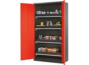 4054923053786 - Chemikalienschrank Asecos CS-CLASSIC Flügeltür 4 Auszugswannen 1055x520x1950 mm verkehrsrot