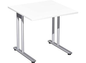 4038933477398 - Schreibtisch PALENQUE C-Fuß Rechteck B 800 x T 800 x H 720 mm weiß