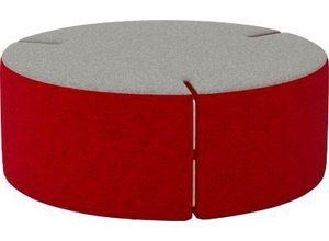 5901747148459 - NowyStyl Sitzpouf TriPly L modular Silvertex-Stoff ø 115 cm grau rot