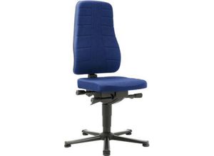 4016849434667 - Arbeitsdrehstuhl All-in-One mit Bodengleitern Stoffpolster blau bimos