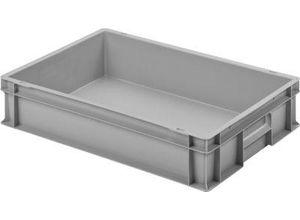 4026698016556 - Ringoplast Kunststoffkasten Serie Unista L120 geschlossene Griffmulde glatter Boden L 600 x B 400 x H 120 mm grau