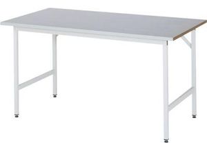 4040376036087 - Rau Arbeitstisch Jerry manuell höhenverstellbar 25 mm MDF-Platte mit Stahlblechbelag bis 300 kg B 1500 x T 800 x H 800-850 mm silber lichtgrau