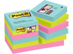 4064035065737 - Haftnotizen blanko 62212SMI Super Sticky Notes Cosmic Collection 48x48mm (BxH) türkis neongrün tropicalpink 12 Blöcke 48 x  12 Stück