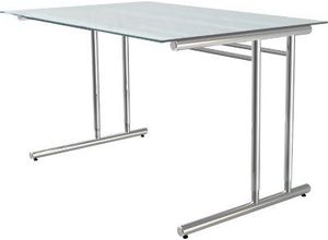 4044917434097 - Schreibtisch 11764882 manuell höhenverstellbar 68 - 82cm (H) 120cmx80cm (BxT) rechteckig Milchglas   chrom 4044917434097 Ker