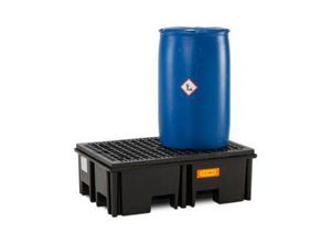 4052886429266 - PE-Palettenauffangwanne CEMO 220 2 für 1 Europalette L 1230 x B 830 x H 390 mm 220 l für 2 x 200 l Fässer PE-Gitterrost