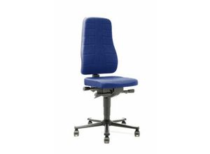 4016849434674 - Arbeitsdrehstuhl All-in-One mit Rollen Stoffpolster blau bimos