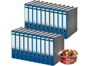 4251898827361 - LEITZ® Ordner 1050 + 750 g HARIBO Color-Rado Party-Box DIN A4 Rückenbreite 52 mm 20 Stück blau