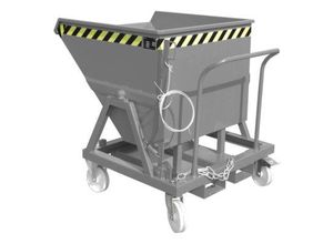 4052462048423 - Kippmulde Bauer KS 400 Stahl grau B 1220 x T 1200 x H 1115 mm 400 l bis 1000 kg Rollen Manuelle Kippvorrichtung