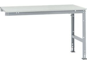 4045916072396 - AU60619006 Arbeits-Anbautisch UNIVERSAL Standard mit Melaminplatte BxTxH = 1500 x 1000 x 760-870 mm Alusilber