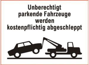 4250510899229 - Parkverbot-Schild Unberechtigt parkende Fahrzeuge (Alu-Dibond)