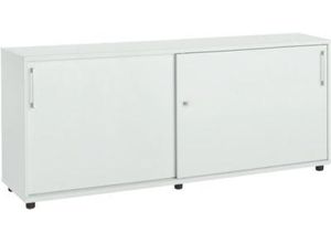 4251898812206 - Select Anstellschiebetürenschrank aus Holz 2 Fachböden B 1600 mm x T 421 x H 750 mm lichtgrau