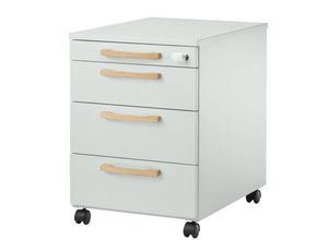 4251898812640 - Select Rollcontainer Start Off Wood 3 Schübe Utensilienauszug B 432 x T 580 x H 595 mm Holz lichtgrau