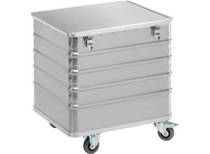 4260257922418 - Gmöhling Gmbh - Alu-Kastenwagen glatte Oberfläche LxBxH 730x580x740 mm mit Deckel und Schlössern