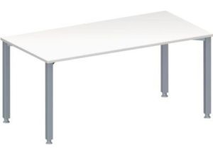 4251898816365 - Genius Konferenztisch MODENA FLEX Rechteck 4-Fuß Quadratrohr B 1600 x T 800 x H 720-840 mm weiß weißaluminium RAL 9006