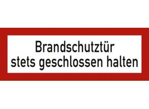 4060081013555 - moedel Warnschild „Brandschutztür stets geschlossen halten“ DIN 4066 selbstklebend L 74 x B 210 mm Folie rot