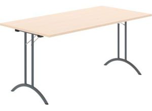 8697837516556 - Select Klapptisch Rechteck Doppel-T-Fußgestell Spezial-Klappbeschlag & Bodenausgleich B 1600 x T 800 x H 720 mm Ahorn-Dekor anthrazit