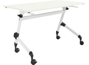 4251898818536 - Select Klapptisch mit Rollen Rechteck Vierkantrohr B 1200 x T 600 x H 720 mm weiß weiß