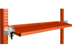 4045916127256 - Neigbare Ablagekonsole für Reihe Universal oder Profi Nutztiefe 195 mm für Tischbreite 1500 mm rotorange
