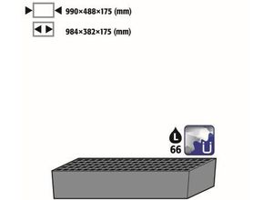4250101139154 - Bodenauffangwanne Stawa-R Groß mit Gitterrost für asecos Chemikalienschränke der CS und CX Serie Stahlblech blau B 990 x T 488 x H 175 mm 66 l