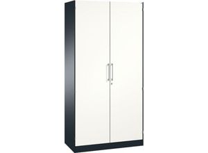 4062084629931 - Flügeltürenschrank ASISTO Höhe 1980 mm Breite 1000 mm 4 Fachböden schwarzgrau verkehrsweiß C+P