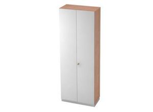 4032062111604 - Garderobenschrank 2 Ablagen B 800 x T 420 mm Nussbaum-Dekor silber