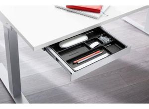 5704864040169 - Zubehörschublade  mit Kunststoffeinsatz B 404 x T 244 x H 42 mm Stahl beschichtet alusilber