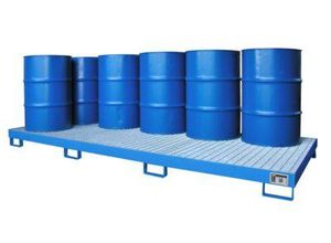 4052462022096 - eurokraft pro Stahl-Auffangwanne Auffangvolumen 240 l für 10 x 200 l Fässer blau