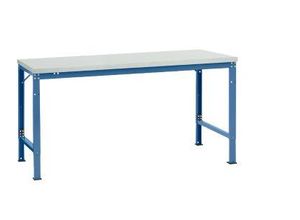 4045916138122 - AU70915007 Arbeits-Grundtisch UNIVERSAL Spezial mit Melaminplatte BxTxH = 1750 x 1000 x 722-1022 mm Brillantblau (RAL 5007)