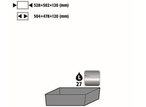 4250101142017 - Bodenauffangwanne Standard für asecos Sicherheitsschränke der S-30 und K-30 Serie Edelstahl 14301 B 528 x T 502 x H 120 mm 27 l
