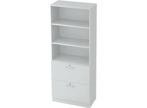 4032062001837 - Matrix Melaminharzbeschichtete Spanplatte Aktenschrank 2 Fachböden 800 x 420 x 2004 mm Grau