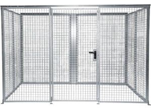 4052462024724 - Gasflaschencontainer für Außenbereich ohne Dach mit Einflügeltür feuerverzinkt für 104 Flaschen