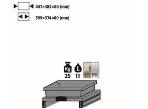 4250101138713 - Tablarauszug für asecos Sicherheitsschränke der K90 Serie FP-Platte Polypropylen grau B 407 x T 382 x H 80 mm 11 l bis 25 kg