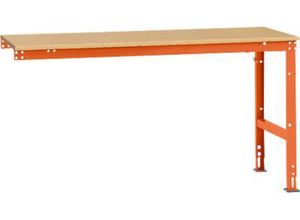 4045916105735 - AU60852001 Arbeits-Anbautisch UNIVERSAL Standard mit Multiplexplatte BxTxH = 1750 x 800 x 760-870 mm Rotorange (RAL 2001)
