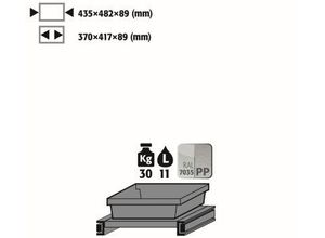 4250101139284 - Tablarauszug Abz für asecos Chemikalienschränke der CS Serie Stahlblech Polypropylen lichtgrau B 435 x T 482 x H 94 mm 11 l bis 30 kg