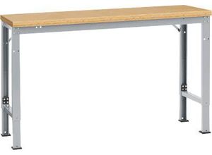 4045916146516 - AU70559006 Arbeits-Grundtisch UNIVERSAL Spezial mit Multiplexplatte BxTxH = 1500 x 800 x 722-1022 mm Alusilber