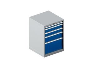 4051273653697 - Pure Schubladenschrank 27-27 5 Schübe bis 75 kg B 564 x T 572 x H 800 mm enzianblau weißaluminium